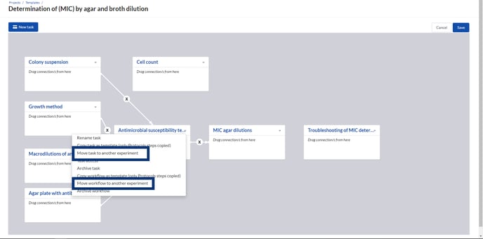 How to Move a Task to a Different Experiment